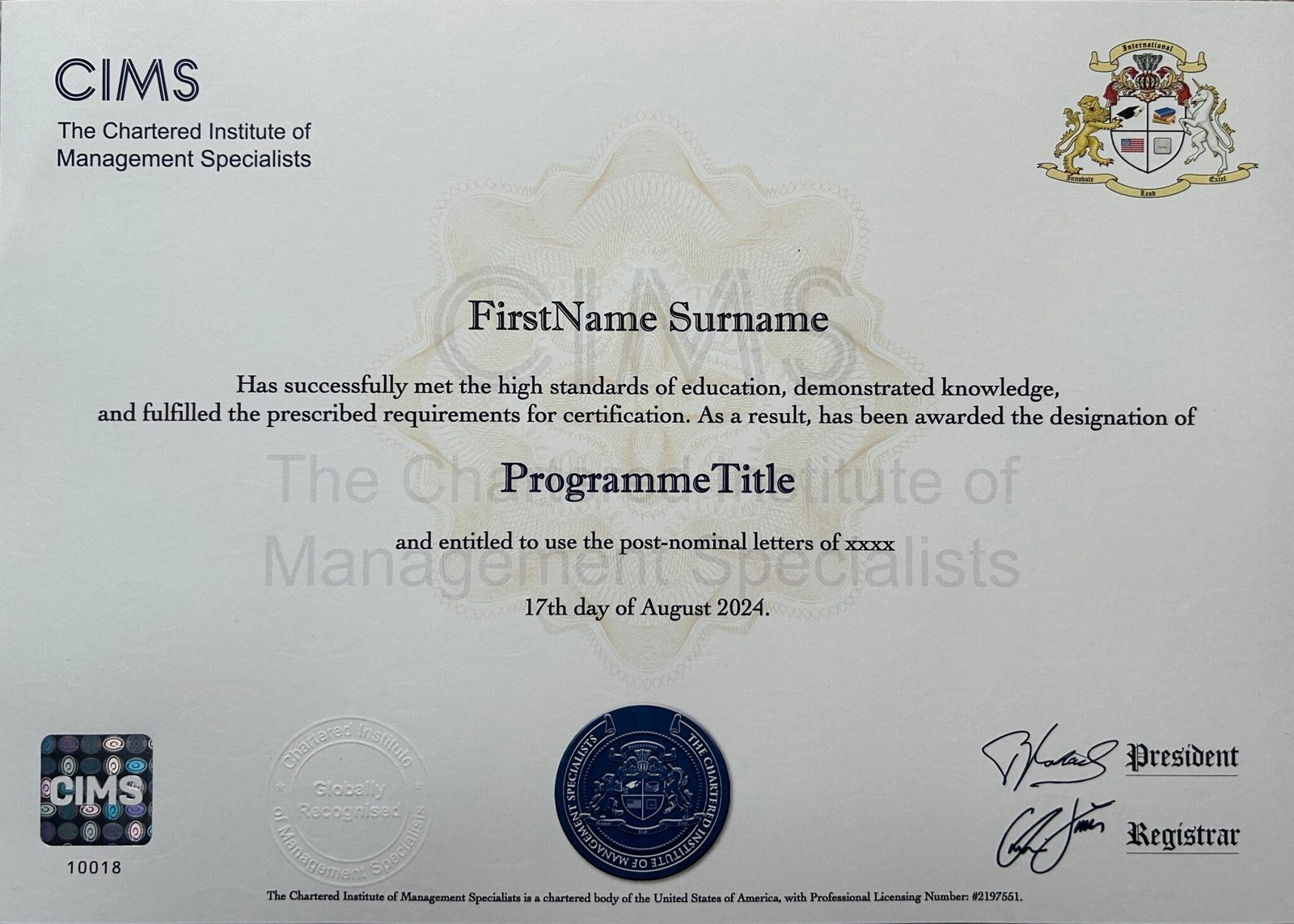 Specialist Qualifications – Chartered Management Specialist